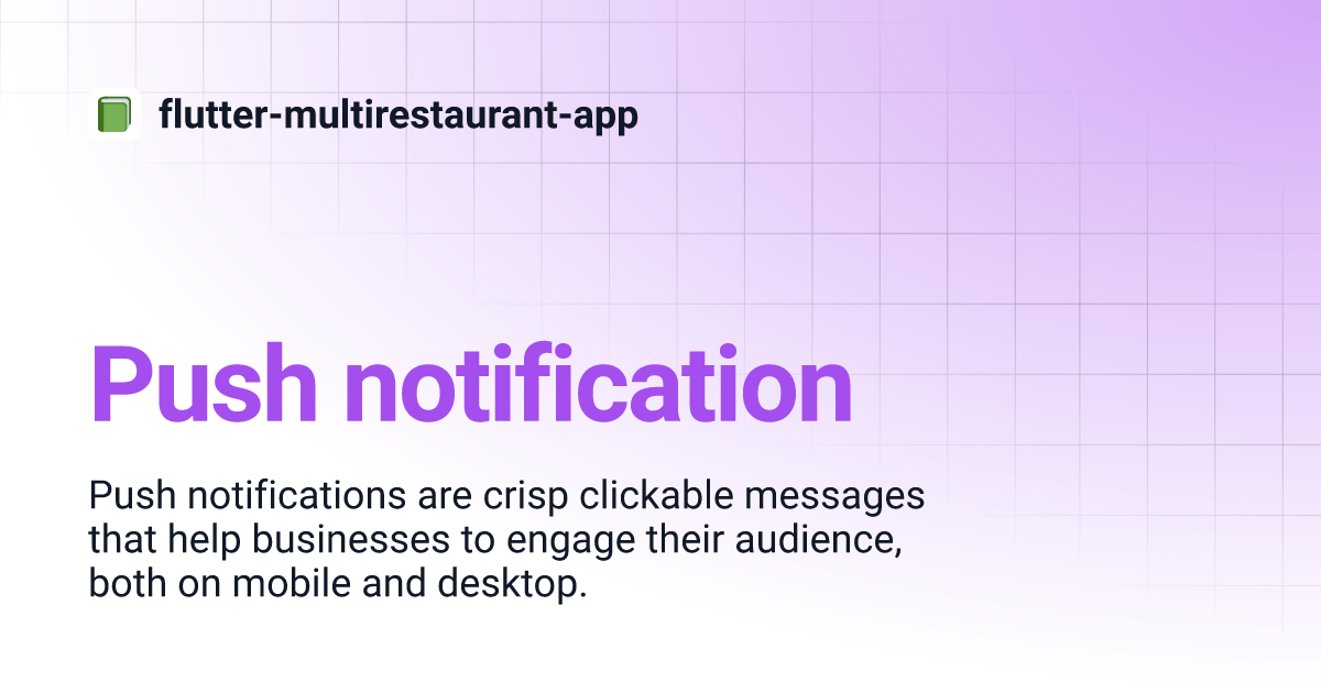 Push notification | flutter-multirestaurant-app Push notification | flutter-multirestaurant-app