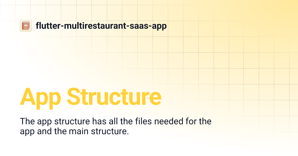 App Structure | flutter-multirestaurant-saas-app