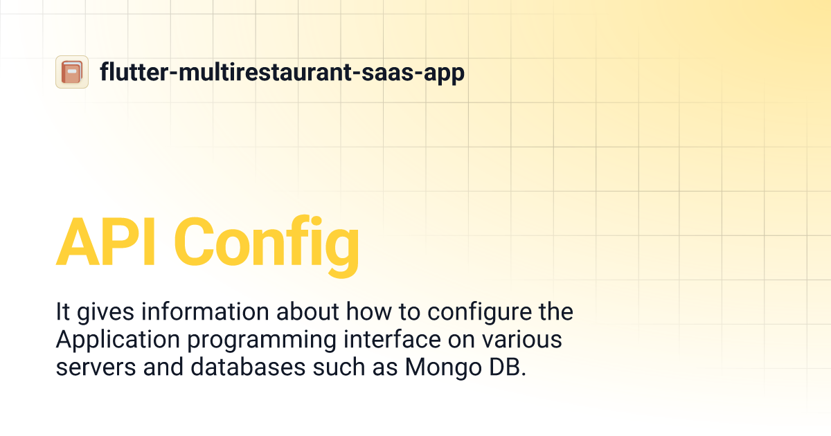 API Config | flutter-multirestaurant-saas-app
