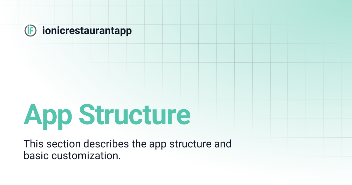 App Structure | ionicrestaurantapp