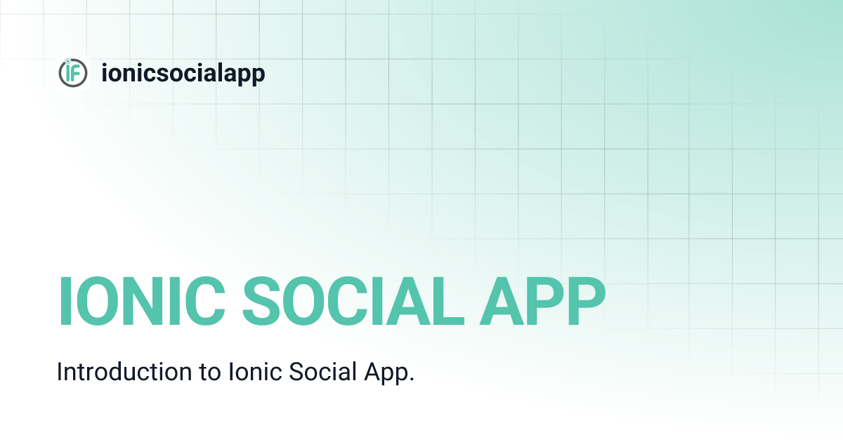 Ionic Social App Ionicsocialapp