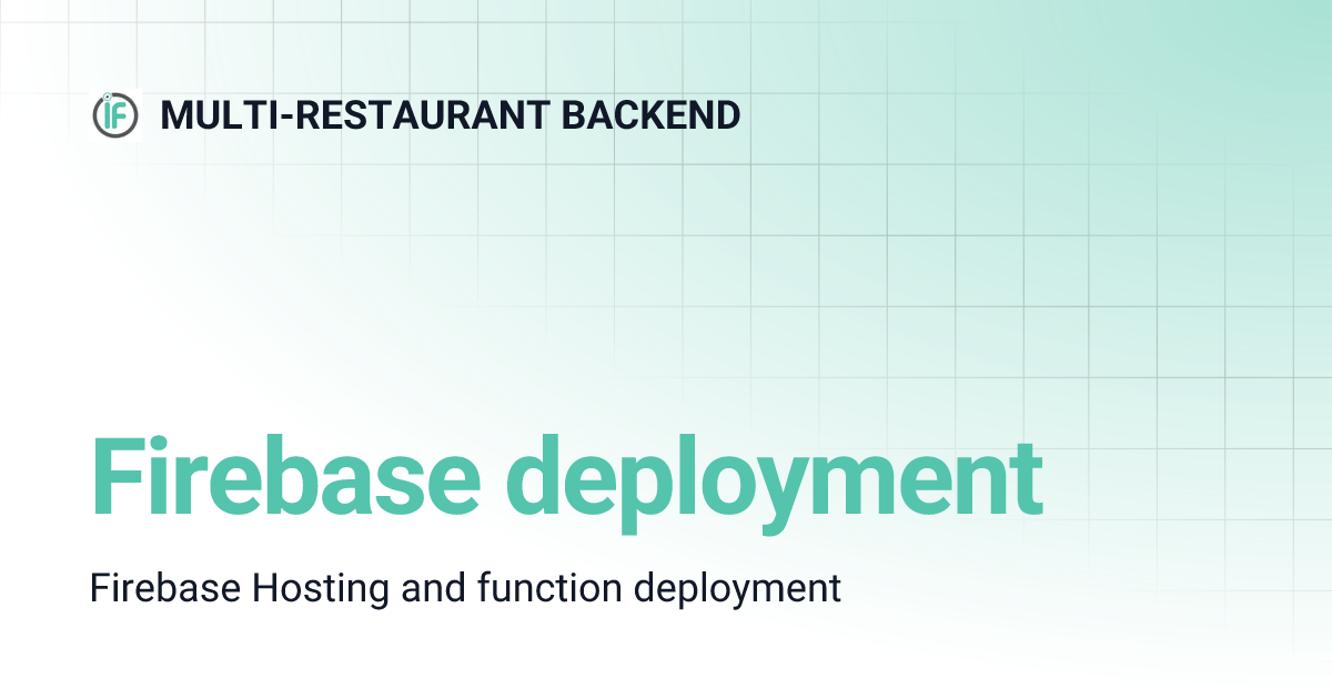 Firebase deployment | MULTI-RESTAURANT BACKEND