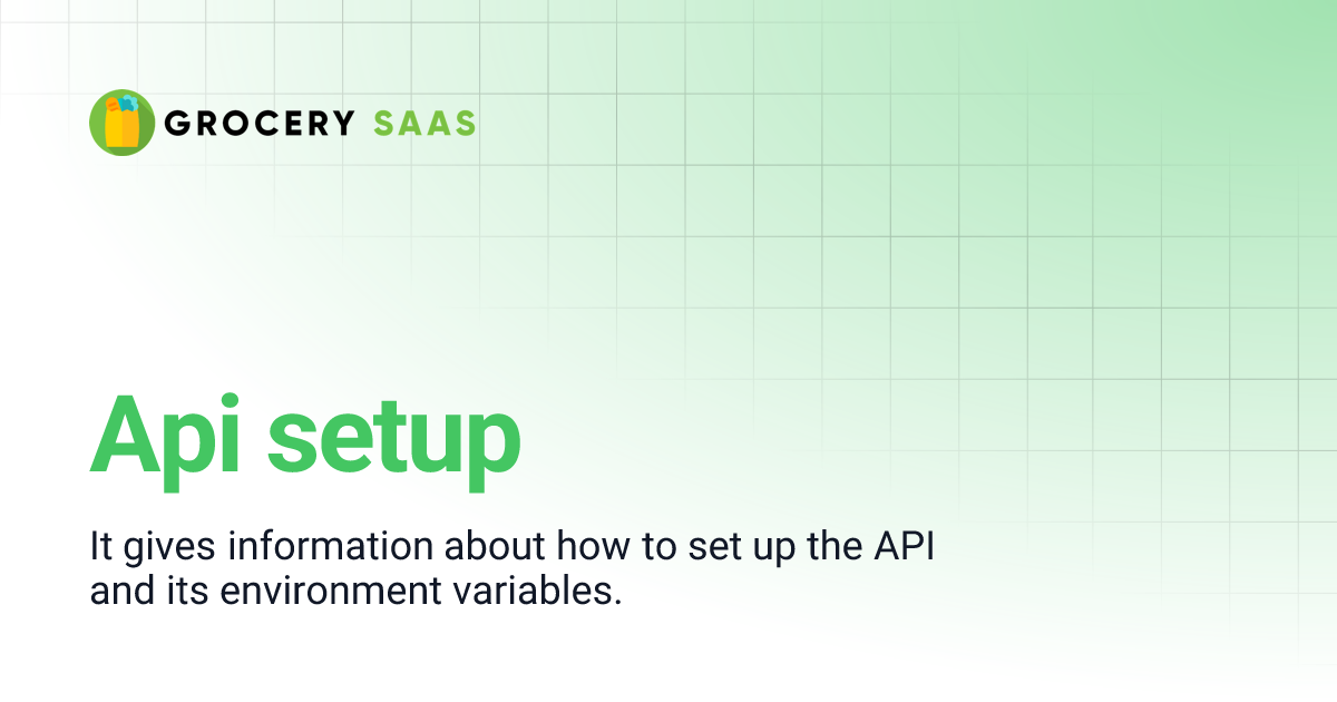 Api setup | Grocery Multi Store