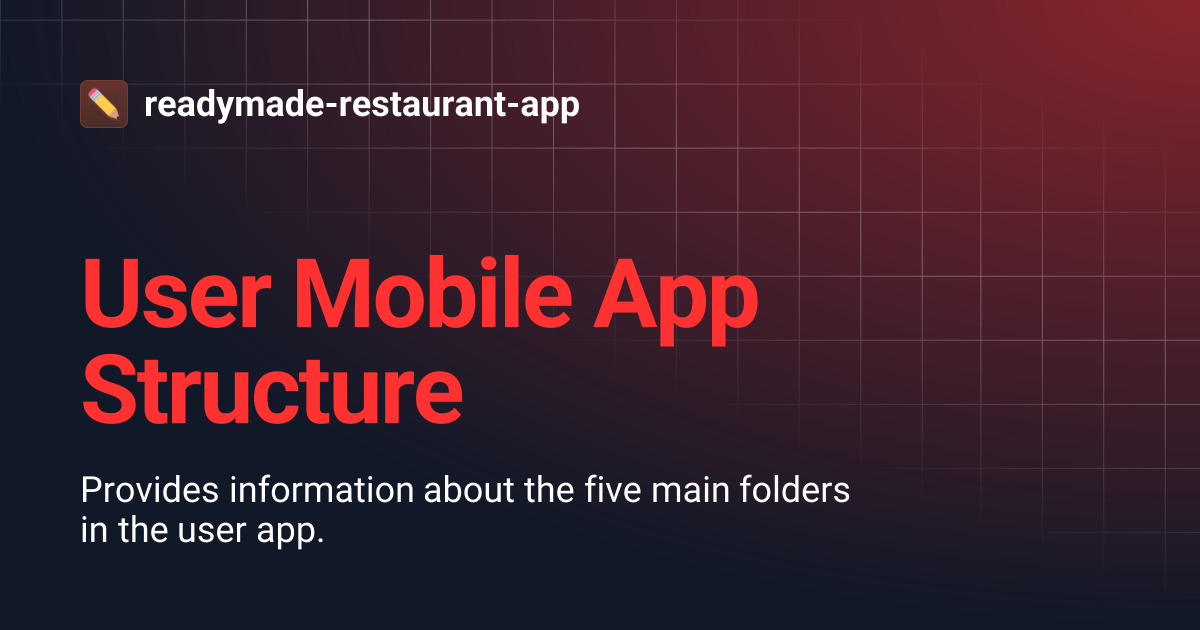 User Mobile App Structure | readymade-restaurant-app