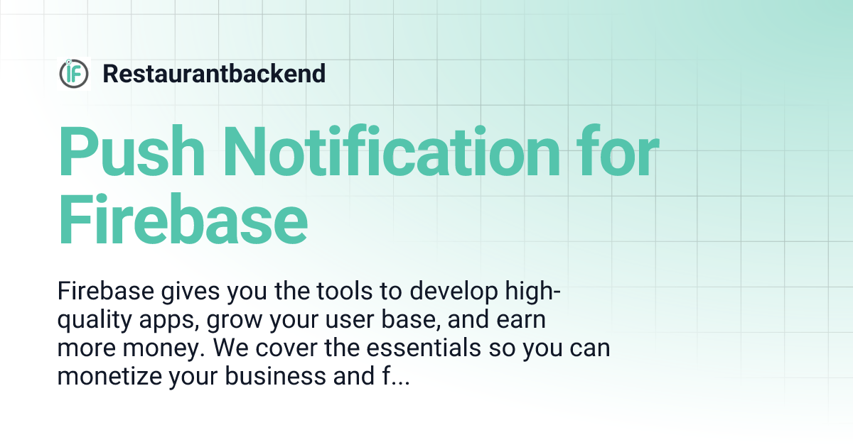 Push Notification for Firebase | Restaurantbackend